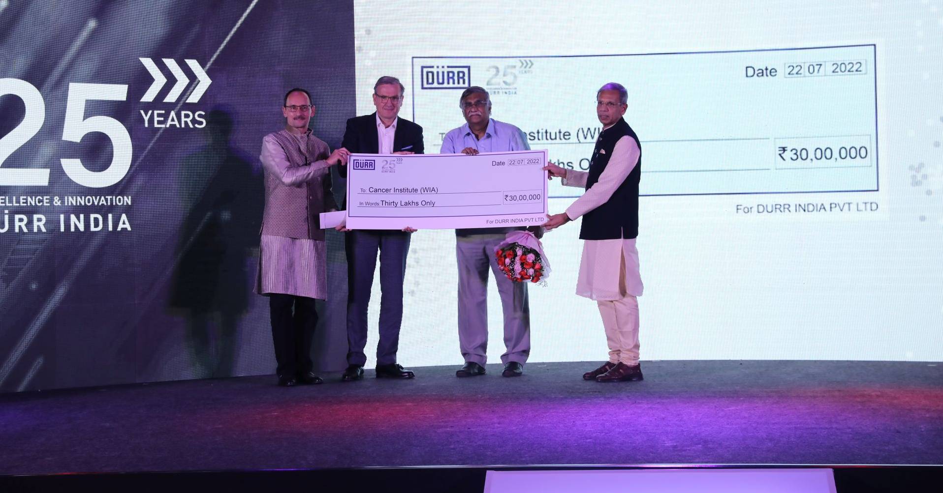 Dürr subsidiary in India donates to cancer center - Dürr Group